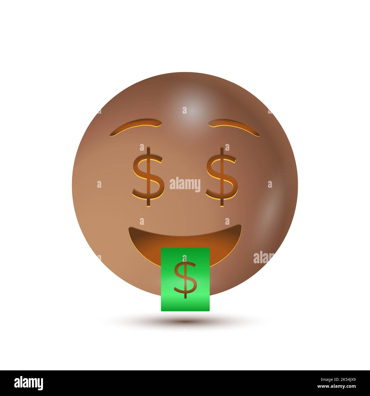 Money mouth face, Dollar sign eyes, money face. 3D stylized vector icon ...