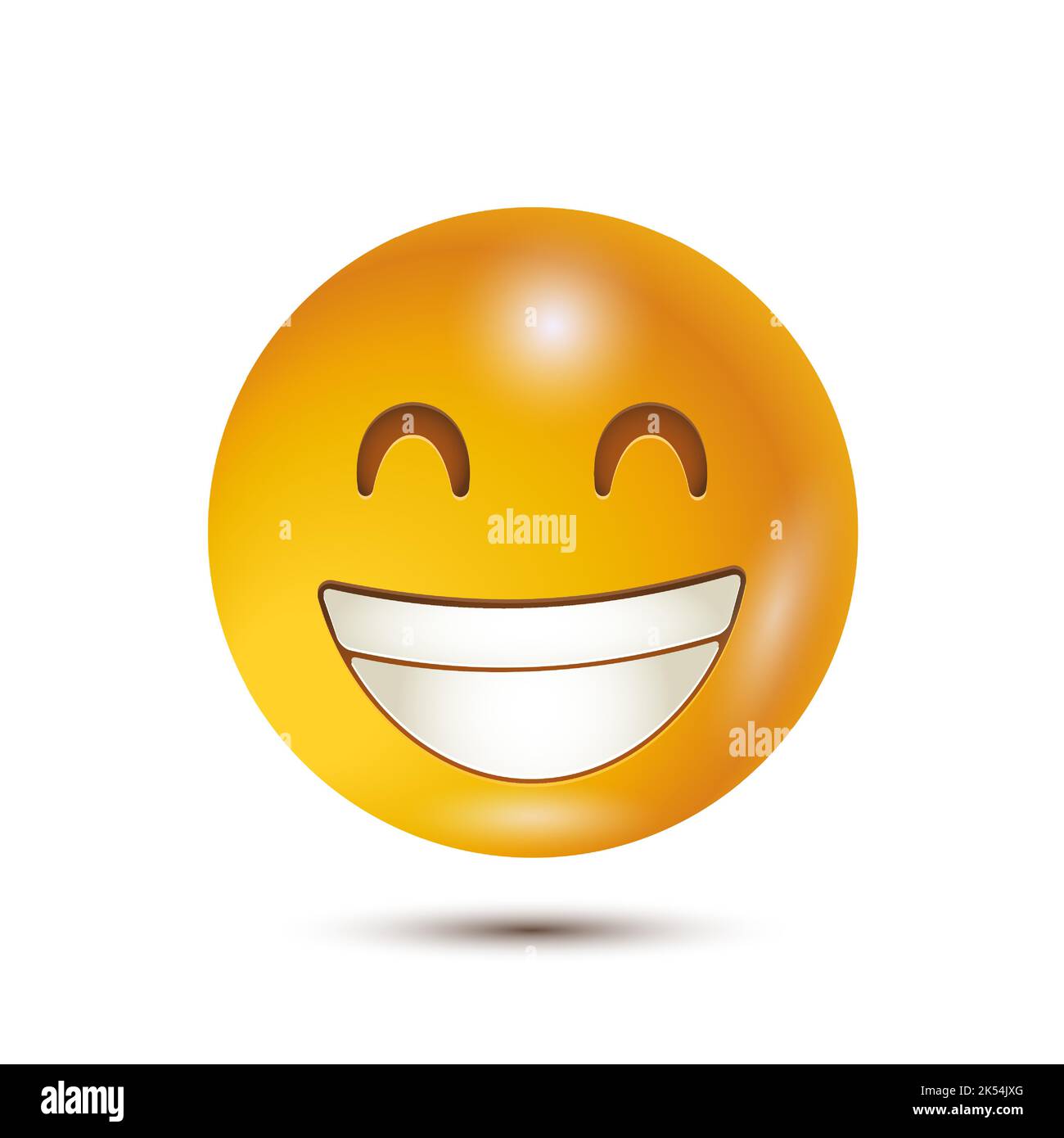 Beaming face with smiley eyes, cheesy face. 3D stylized vector icon ...