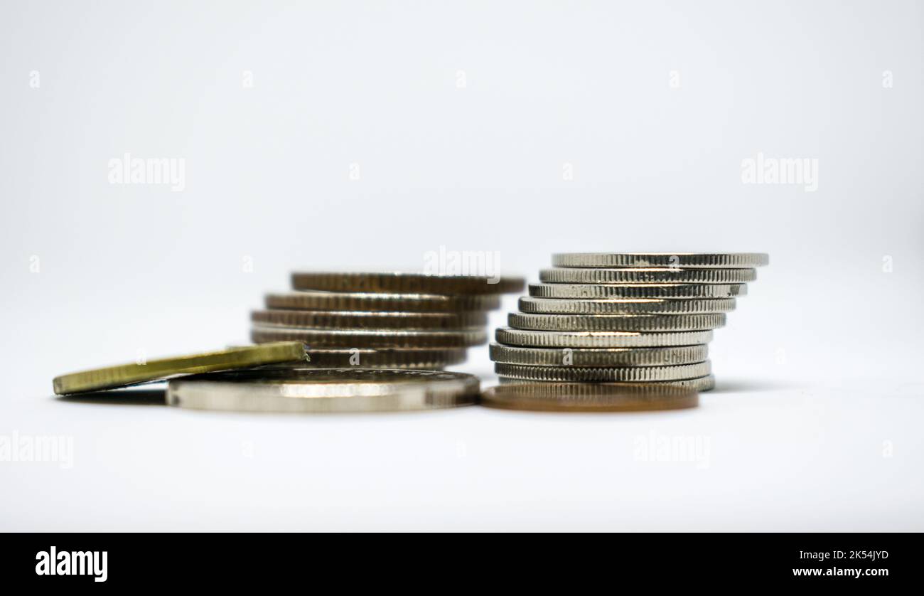 Saving money concept preset by money putting stack growing business ...