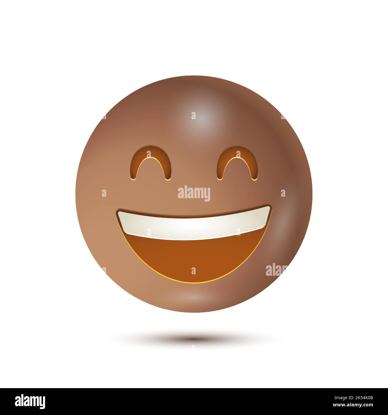 Grinning face with smiling eyes, happy face, smiley face. 3D stylized ...