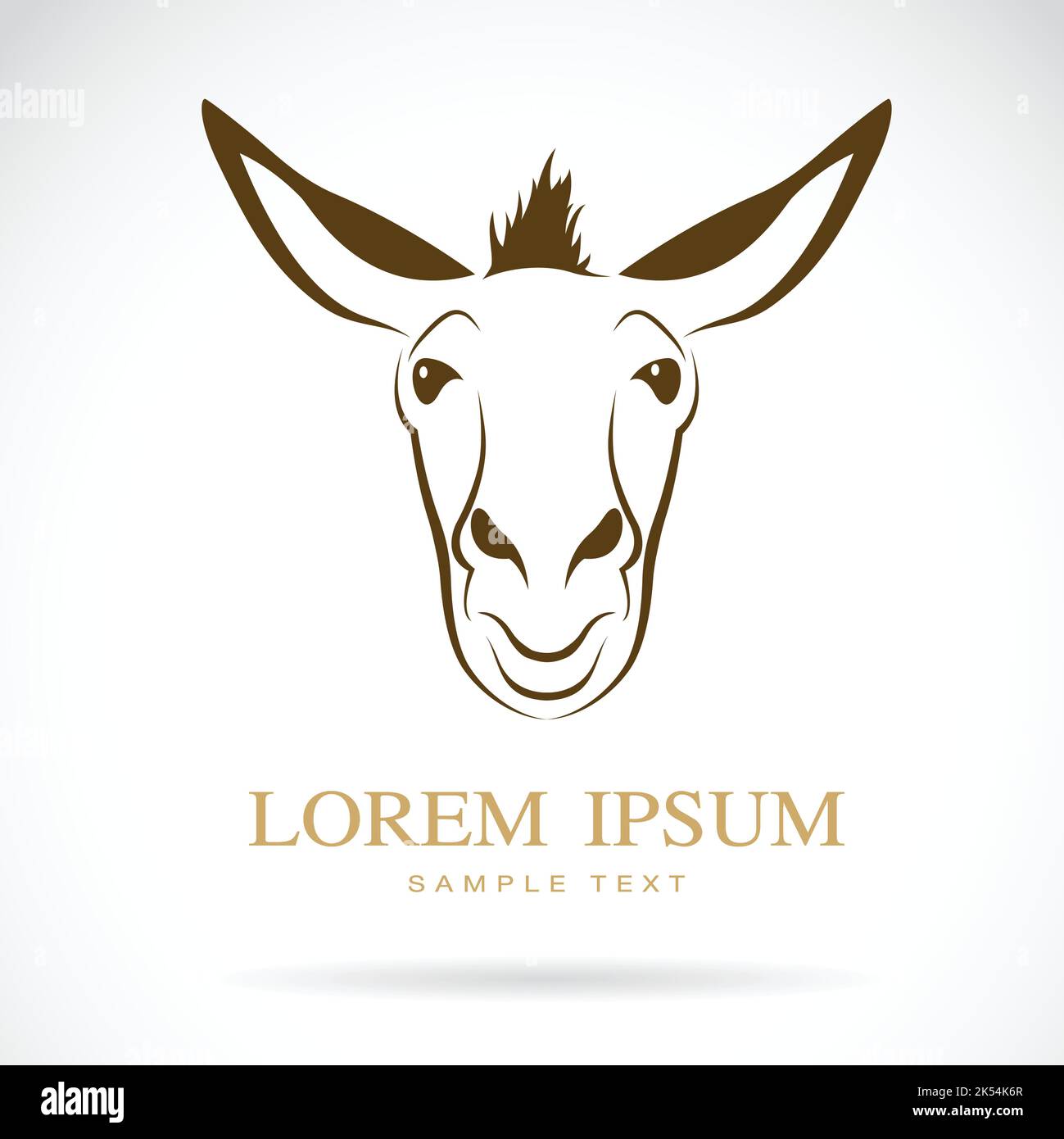 Vector image of a donkey on white background. Easy editable layered ...