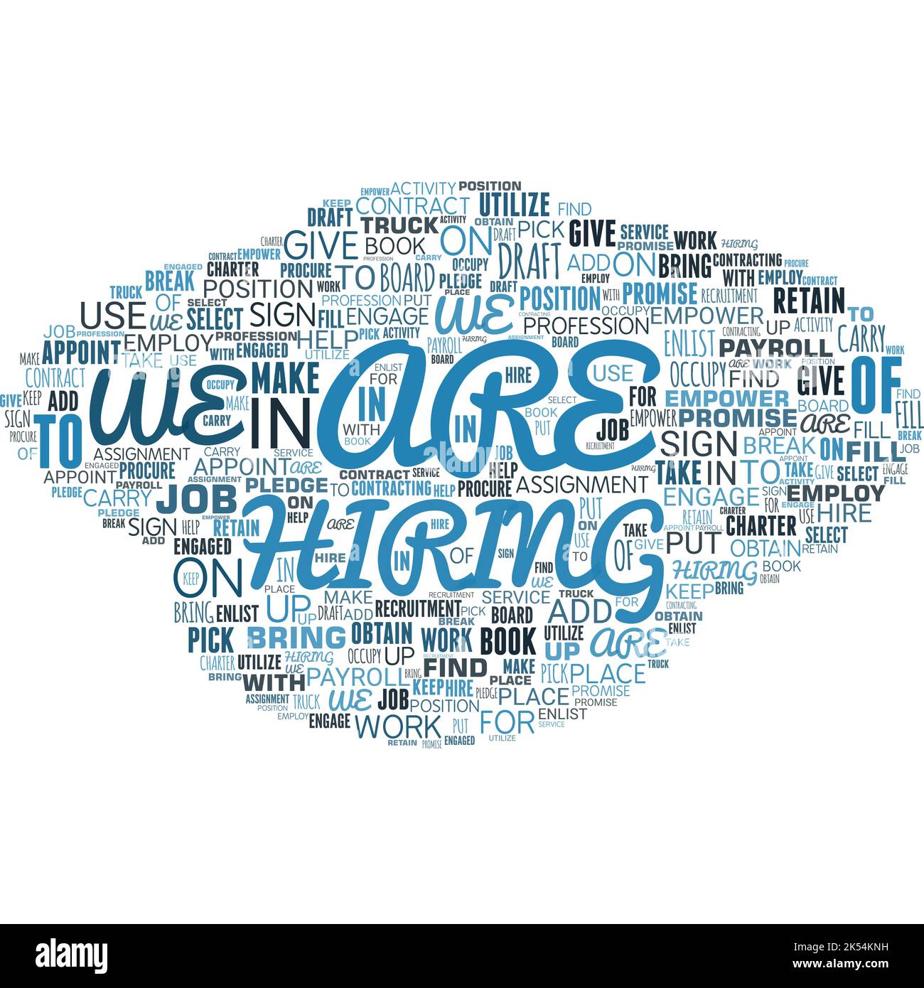 UFO shaped box with we are hiring word. Word cloud template ...