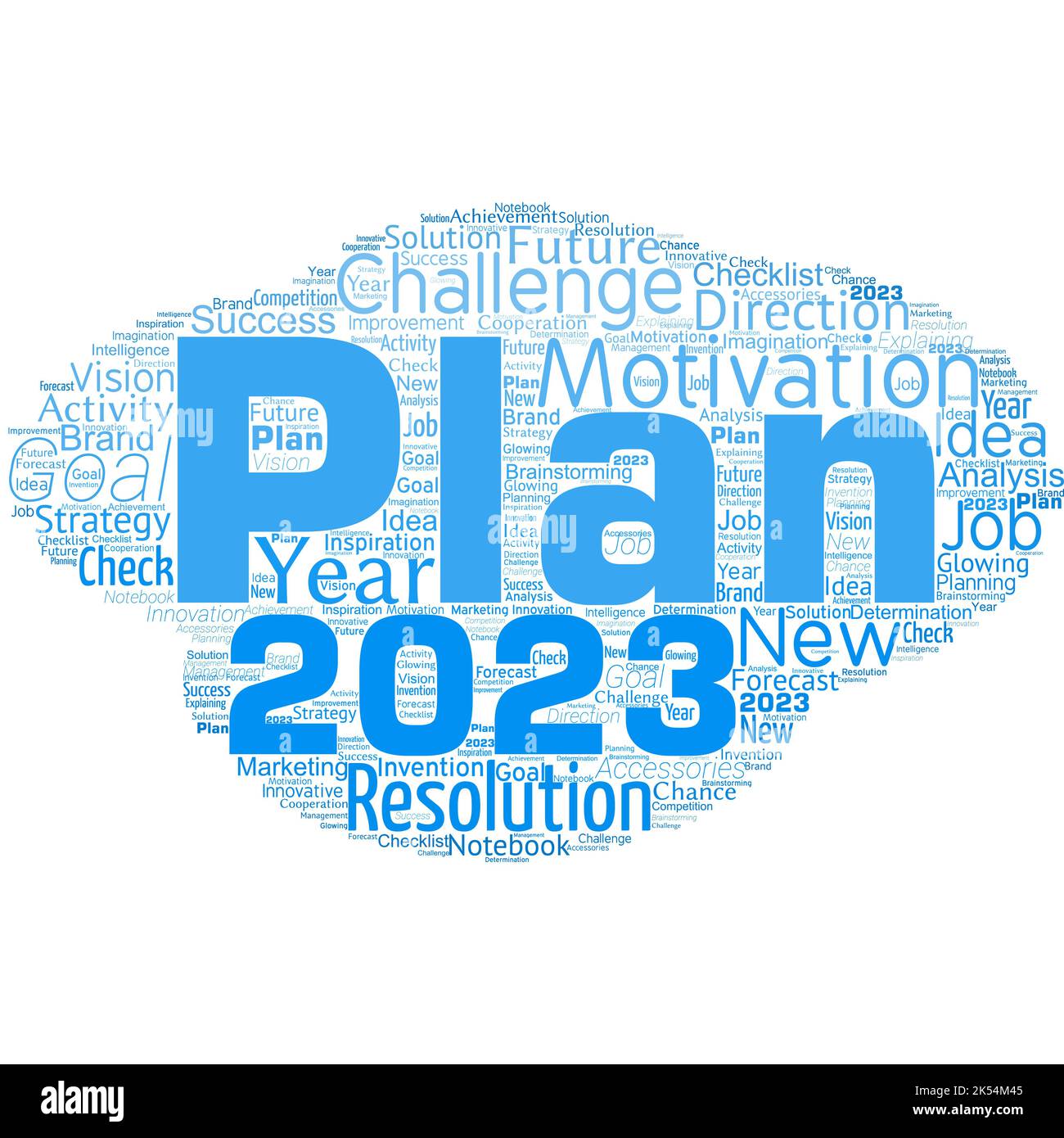 Big word cloud with word plan. Start of a detailed proposal of doing or ...