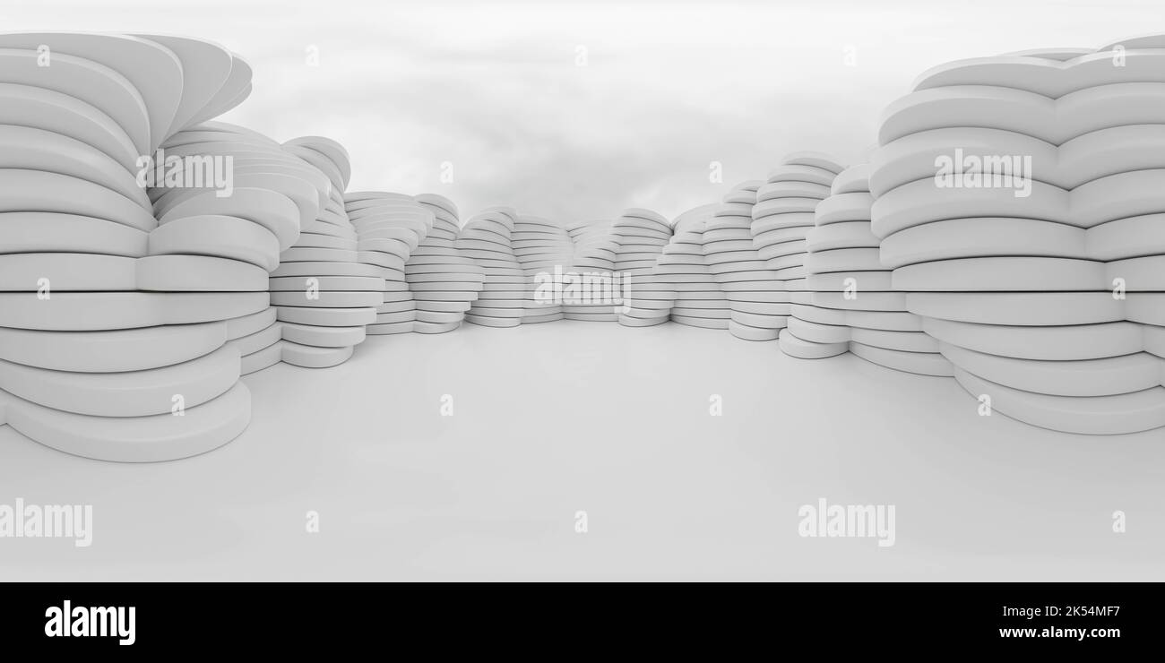 360 degree full panorama environment map of futuristic abstract white ...