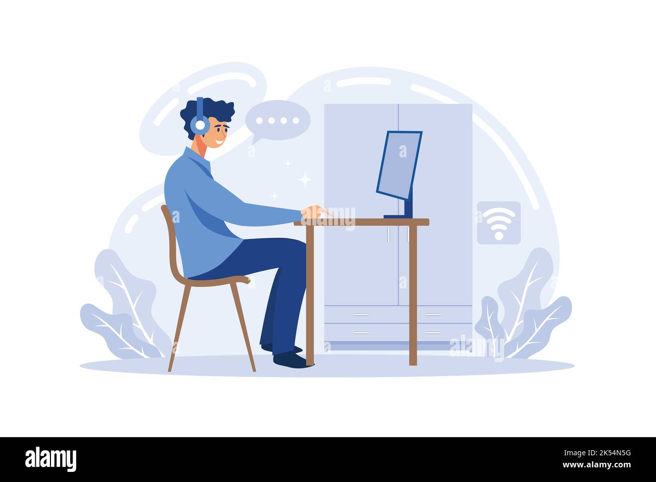 Virtual online learning lecture Stock Vector Images - Alamy