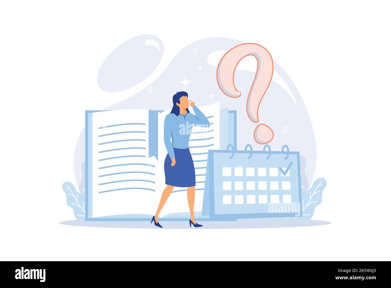 concept illustration of people frequently asked questions around question marks, answer to ...