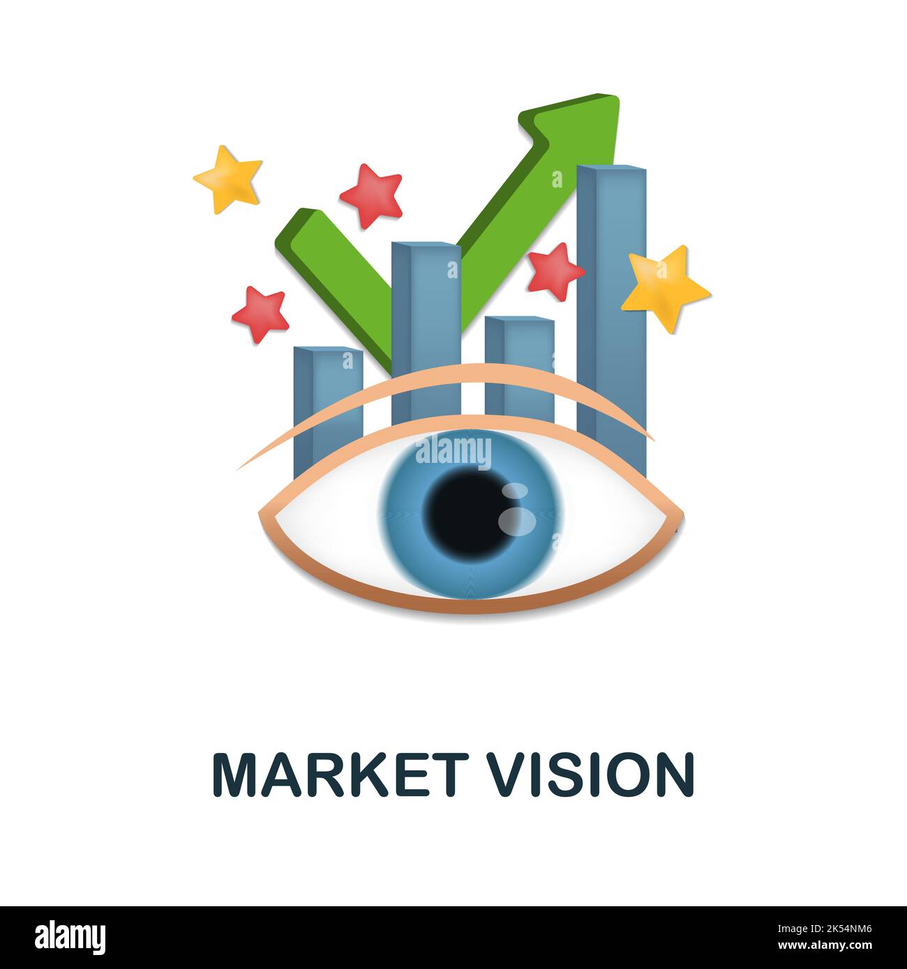 Market Vision icon. 3d illustration from finance management collection ...