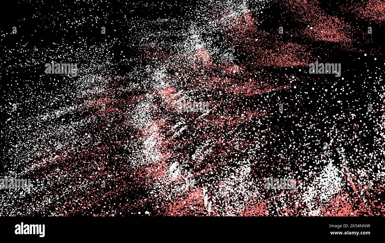3D rendering of scattered colorful particles with interesting pattern ...