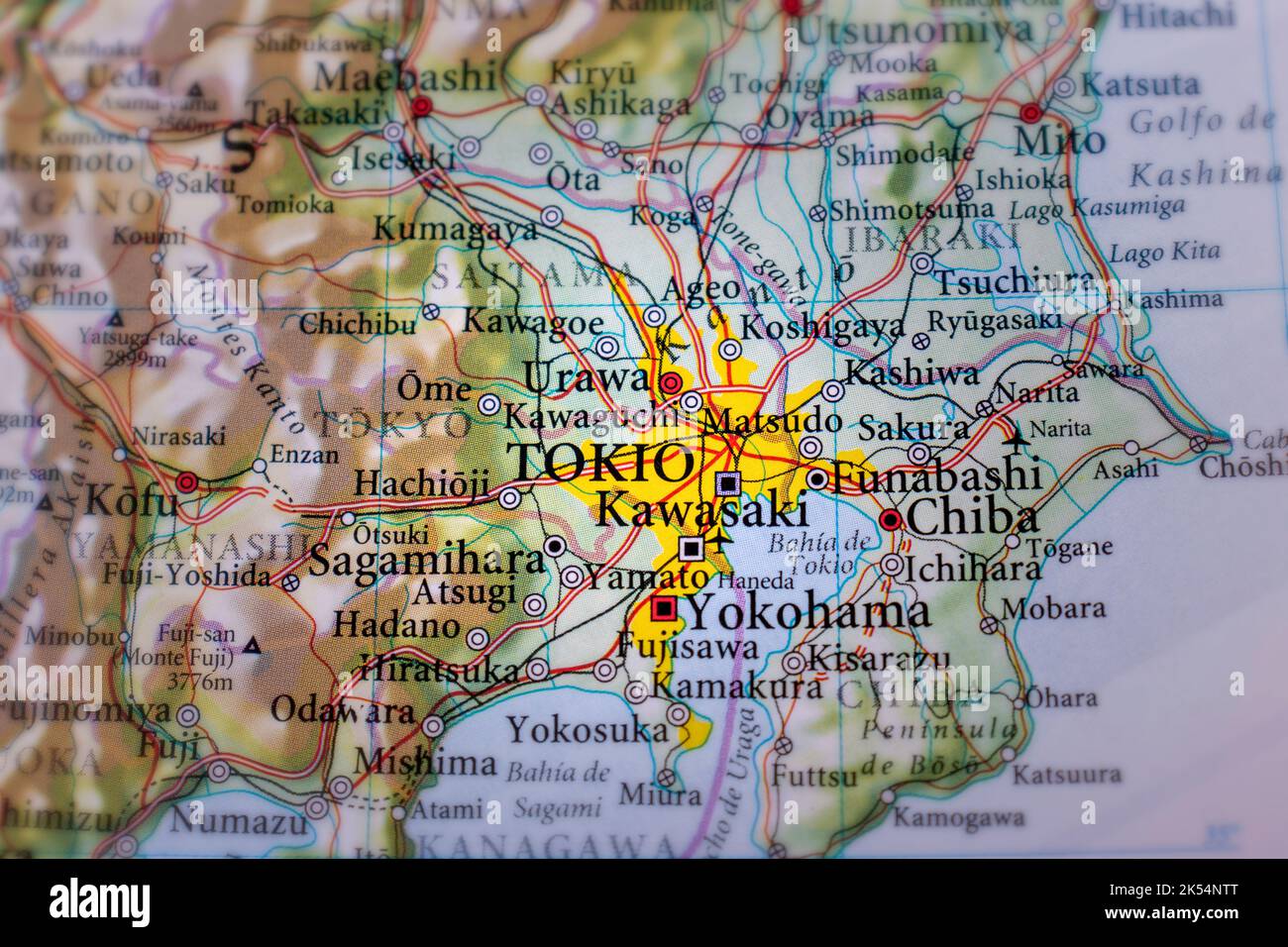 Tokyo marked on the map Stock Photo - Alamy