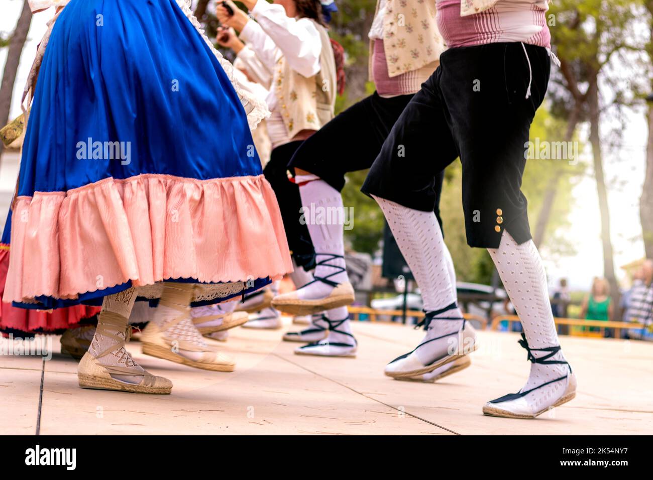 folkloric dance. Traditional Spanish dances with historical costumes Stock Photo - Alamy