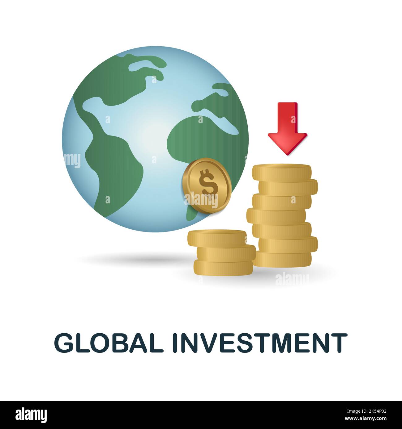 Global Investment icon. 3d illustration from finance management ...