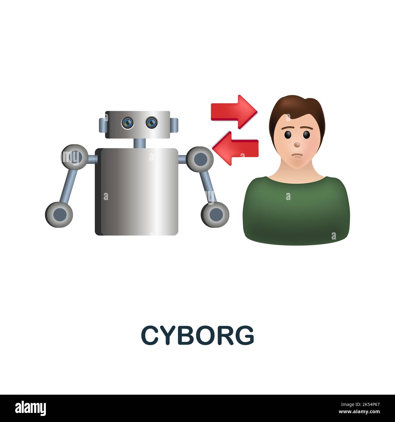 Cyborg icon. 3d illustration from future technology collection ...