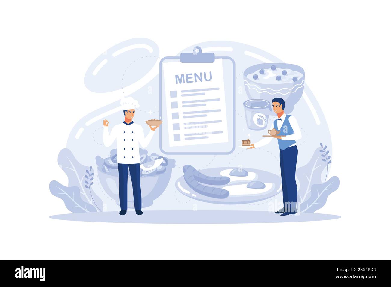 Waiter concept. Restaurant staff in the uniform, catering service ...