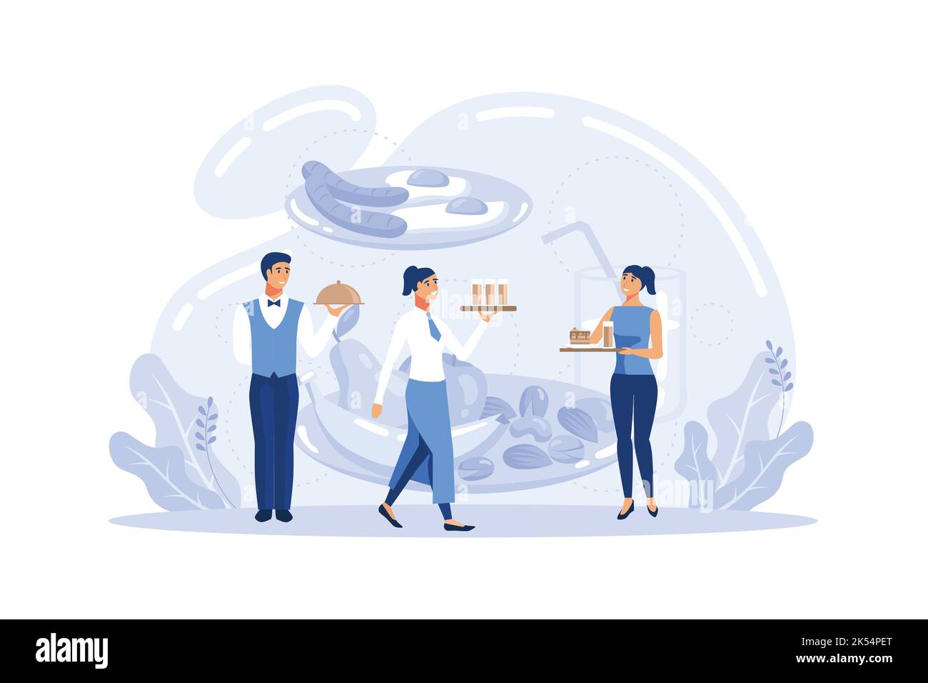 Waiter concept. Restaurant staff in the uniform, catering service ...