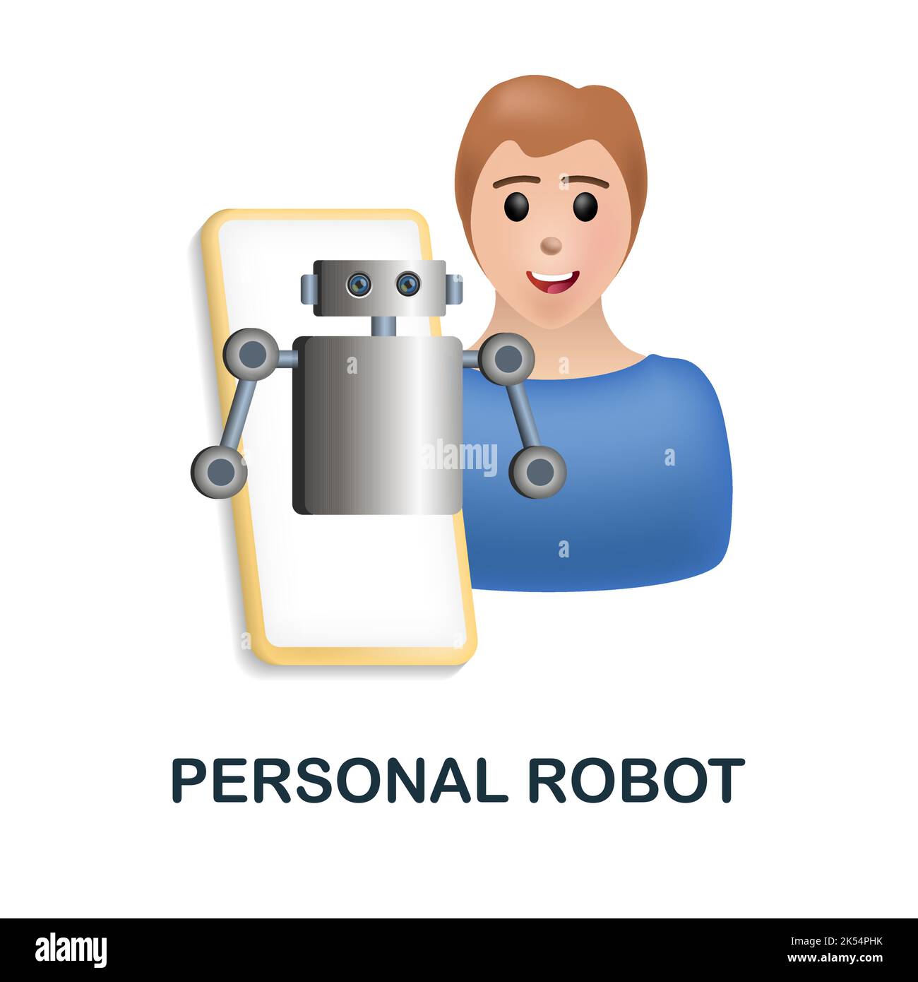 Personal Robot icon. 3d illustration from future technology collection ...