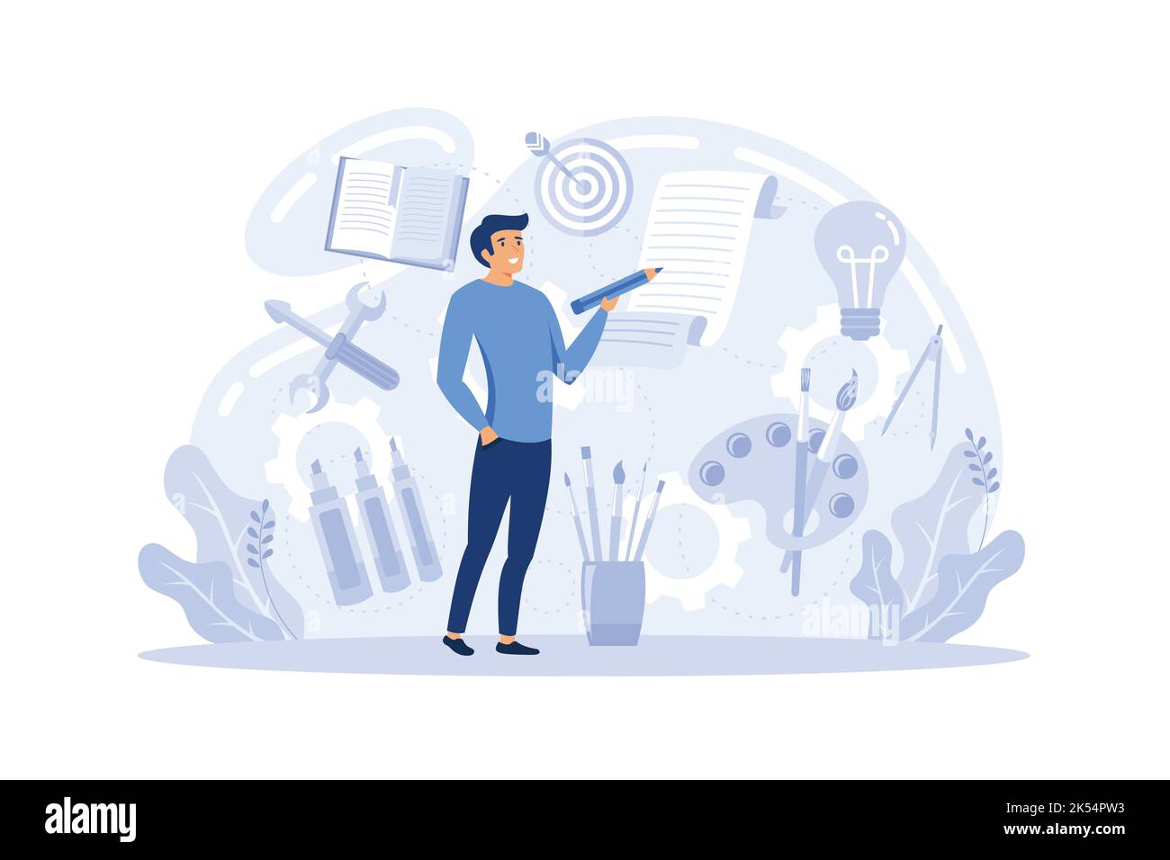 Creative thinking abstract concept vector illustration. Startup ...