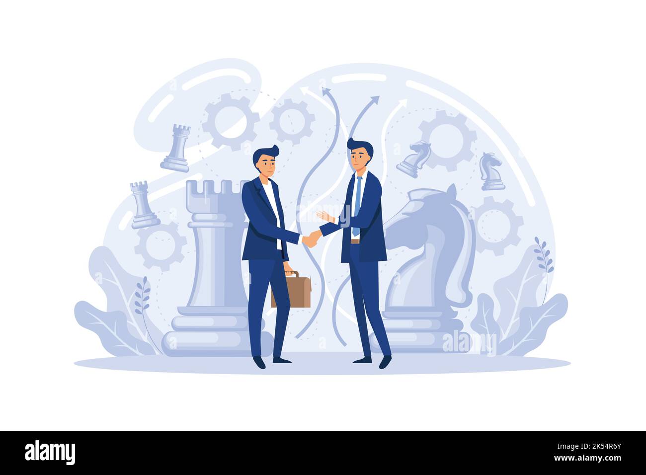 Strategic partnership. Cooperation and teamwork abstract concept. Entrepreneurship success Stock ...