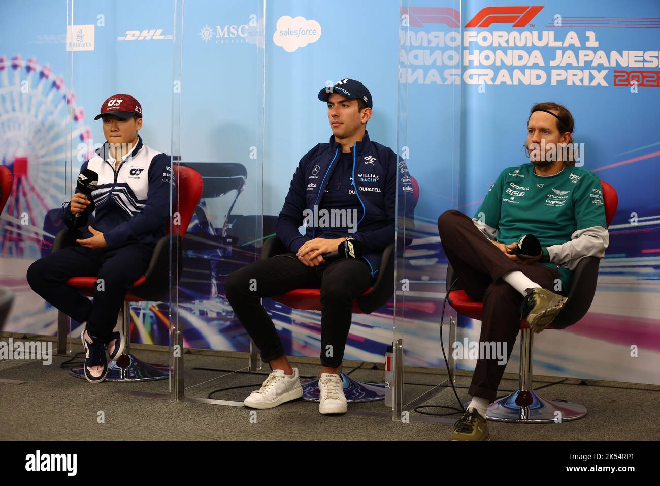 Suzuka, Japan, 06/10/2022, TSUNODA Yuki (jap), Scuderia AlphaTauri AT03, portrait LATIFI ...