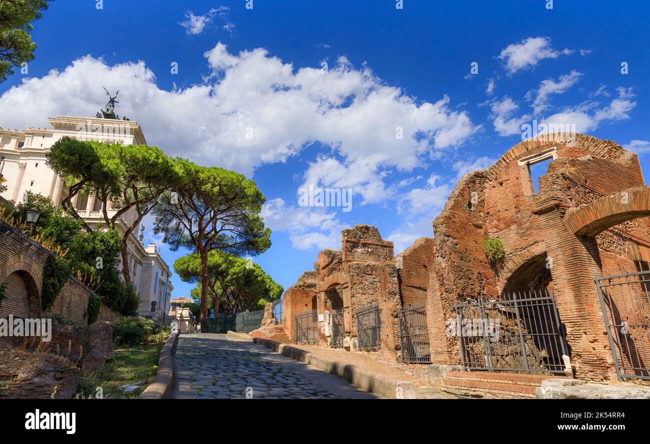 View of Clivus Argentarius, a road of ancient Rome: it preserves a ...