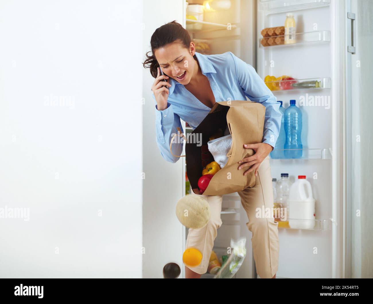 Stress kitchen groceries woman hi-res stock photography and images - Alamy