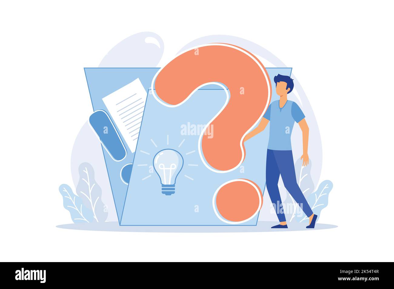concept illustration of people frequently asked questions around question marks, answer to ...