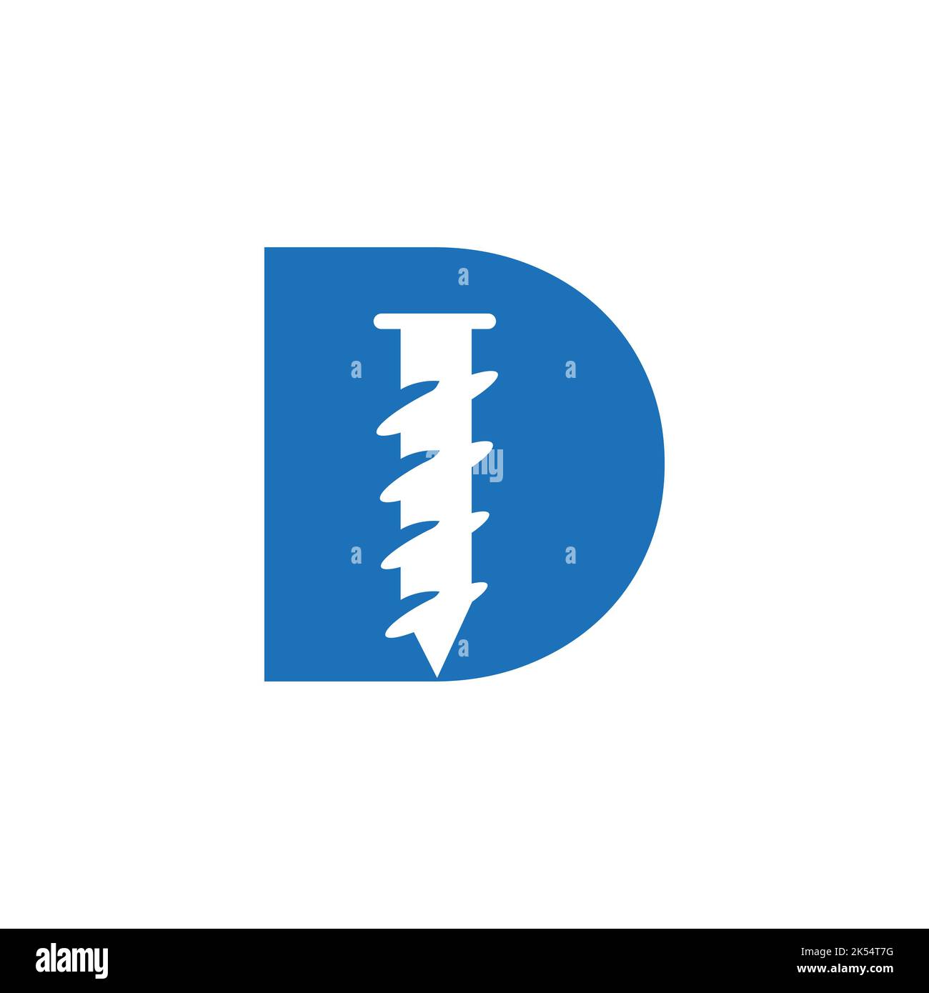 Letter D Screw Logo Template For Construction Ironmonger Symbol Design ...