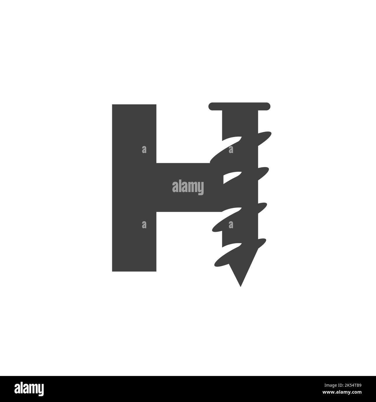Letter H Screw Logo Template For Construction Ironmonger Symbol Design ...