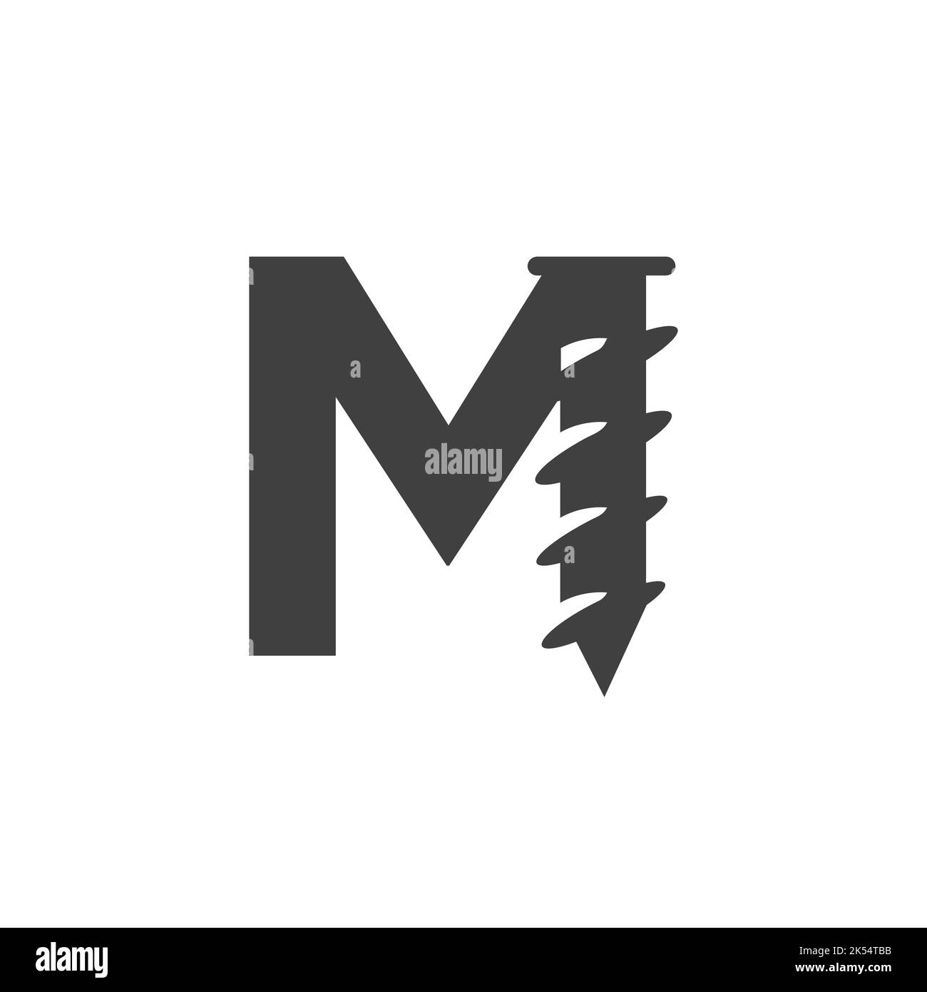 Letter M Screw Logo Template For Construction Ironmonger Symbol Design ...