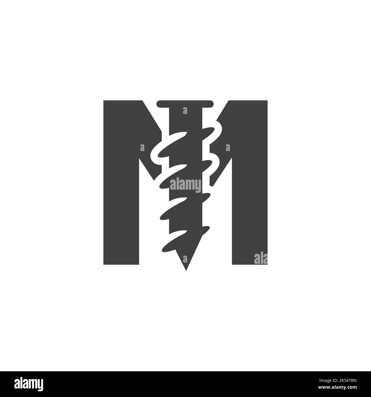 Letter M Screw Logo Template For Construction Ironmonger Symbol Design ...