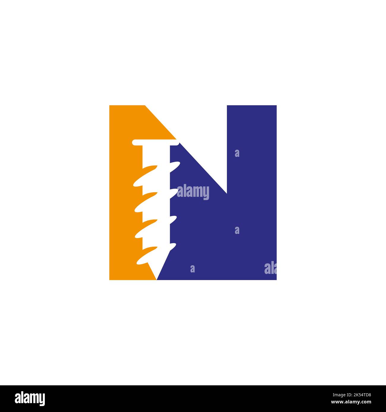 Letter N Screw Logo Template For Construction Ironmonger Symbol Design ...