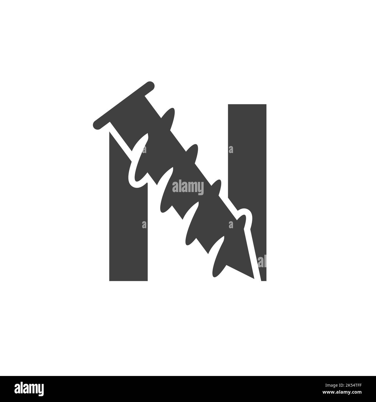Letter N Screw Logo Template For Construction Ironmonger Symbol Design ...