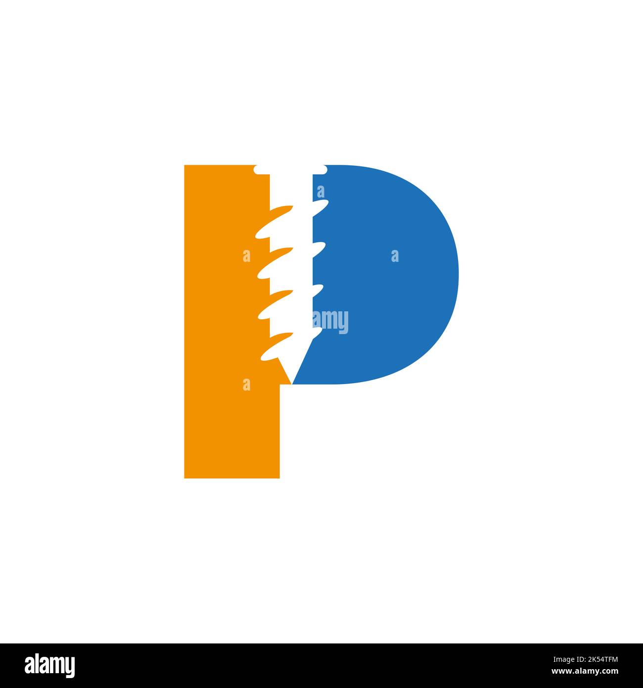 Letter P Screw Logo Template For Construction Ironmonger Symbol Design ...