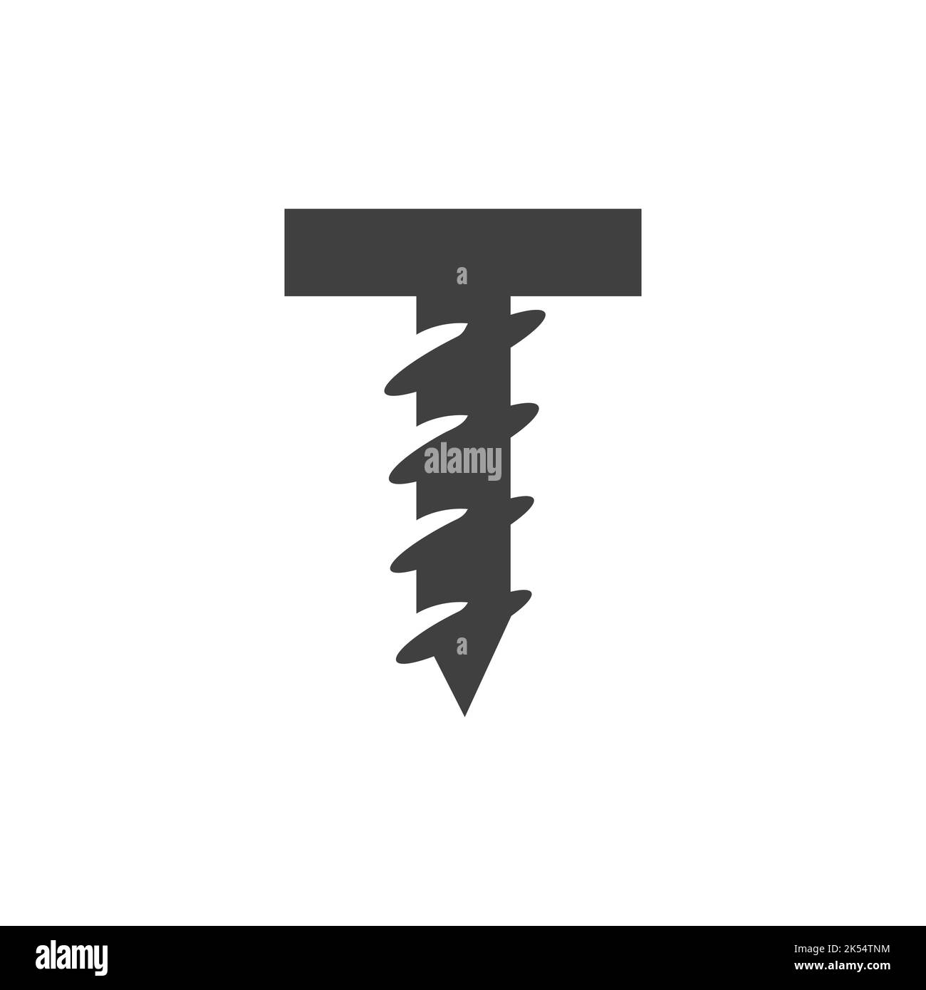 Letter T Screw Logo Template For Construction Ironmonger Symbol Design ...