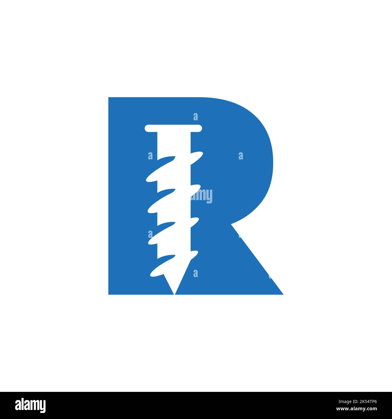Letter R Screw Logo Template For Construction Ironmonger Symbol Design ...