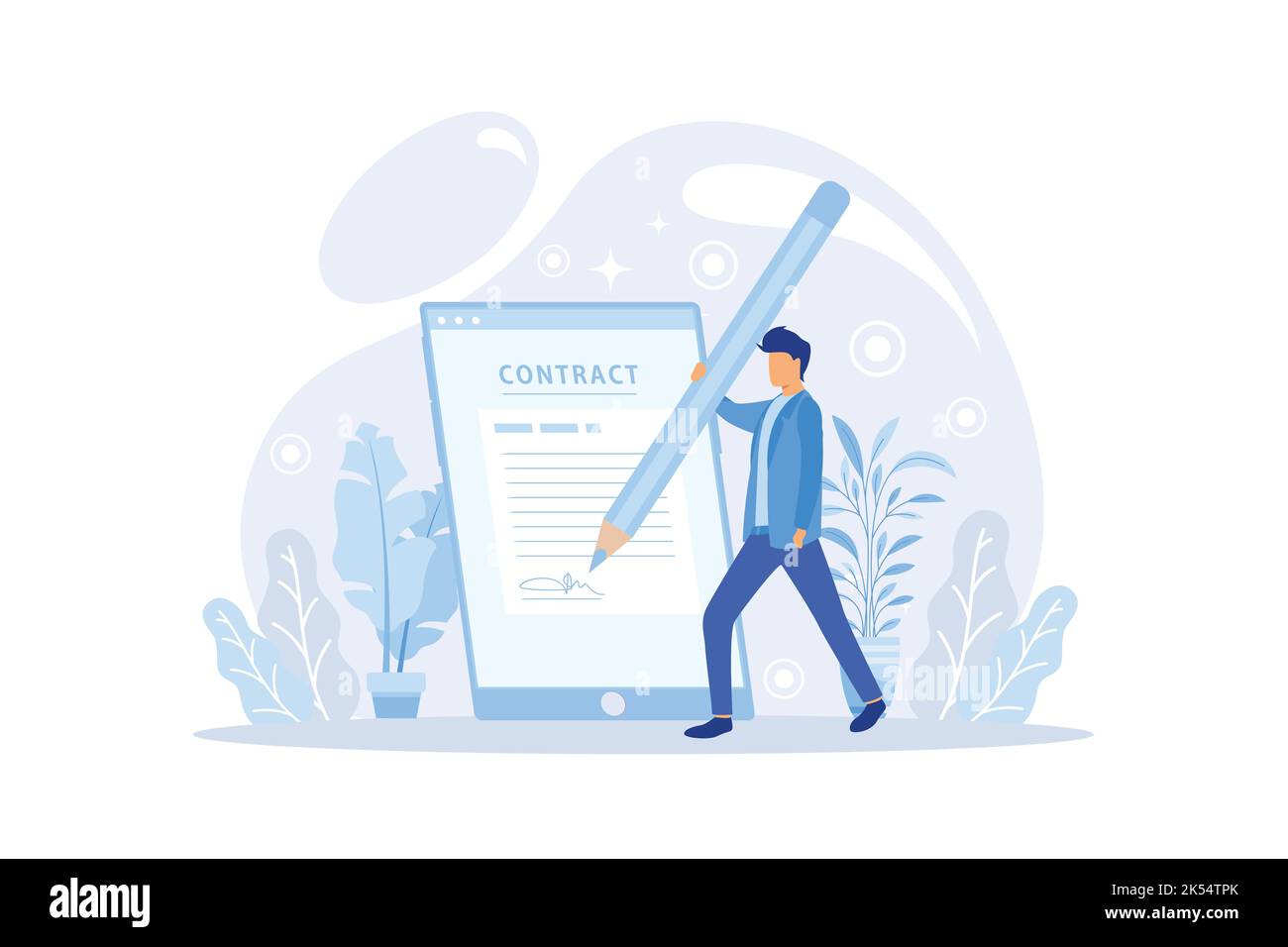 Signing contract cartoon Stock Vector Images - Alamy