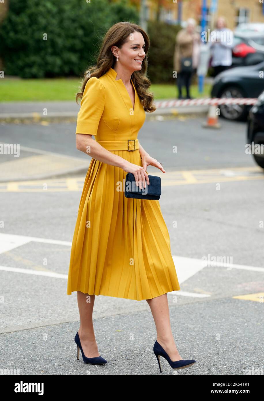 The Princess of Wales arrives for a visit to the Royal Surrey County ...