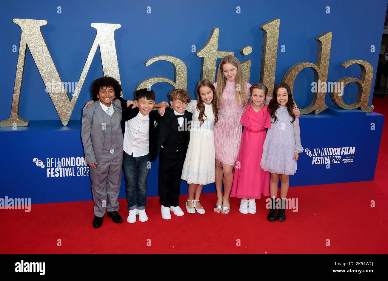 Oct 05, 2022 - London, England, UK - Alisha Weir and the cast of ...