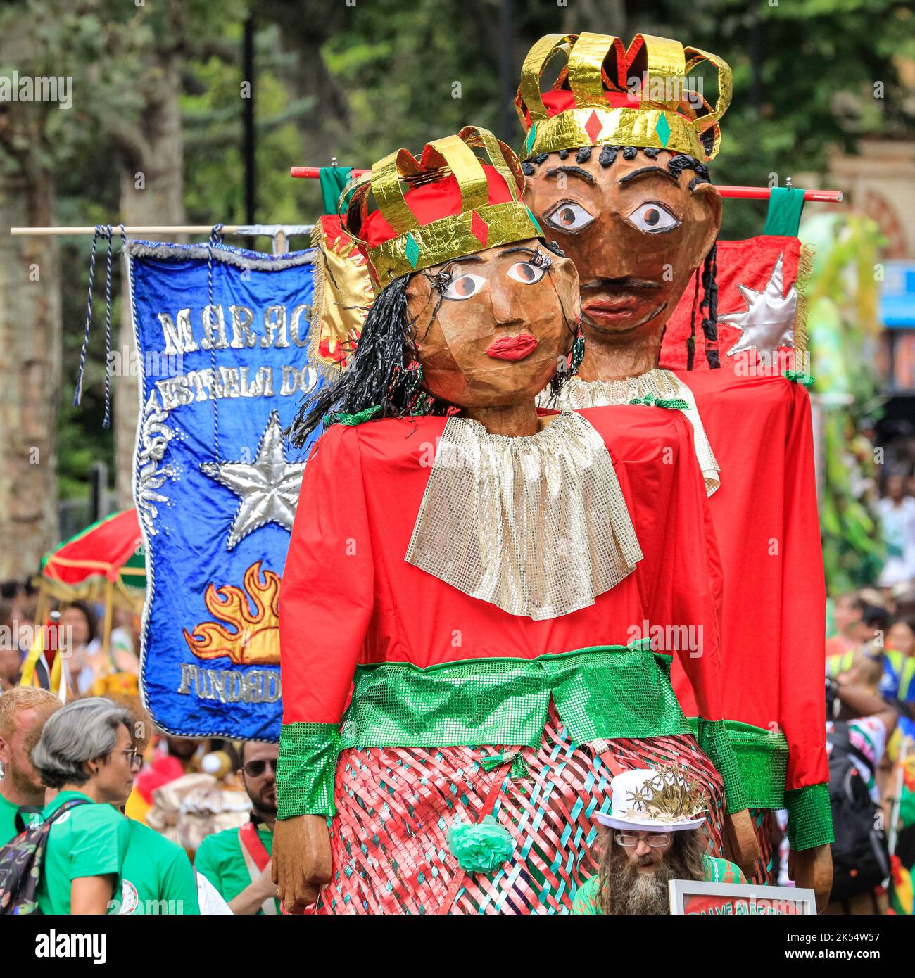 Carnival king and queen puppets, Notting Hill Carnival, London, England ...