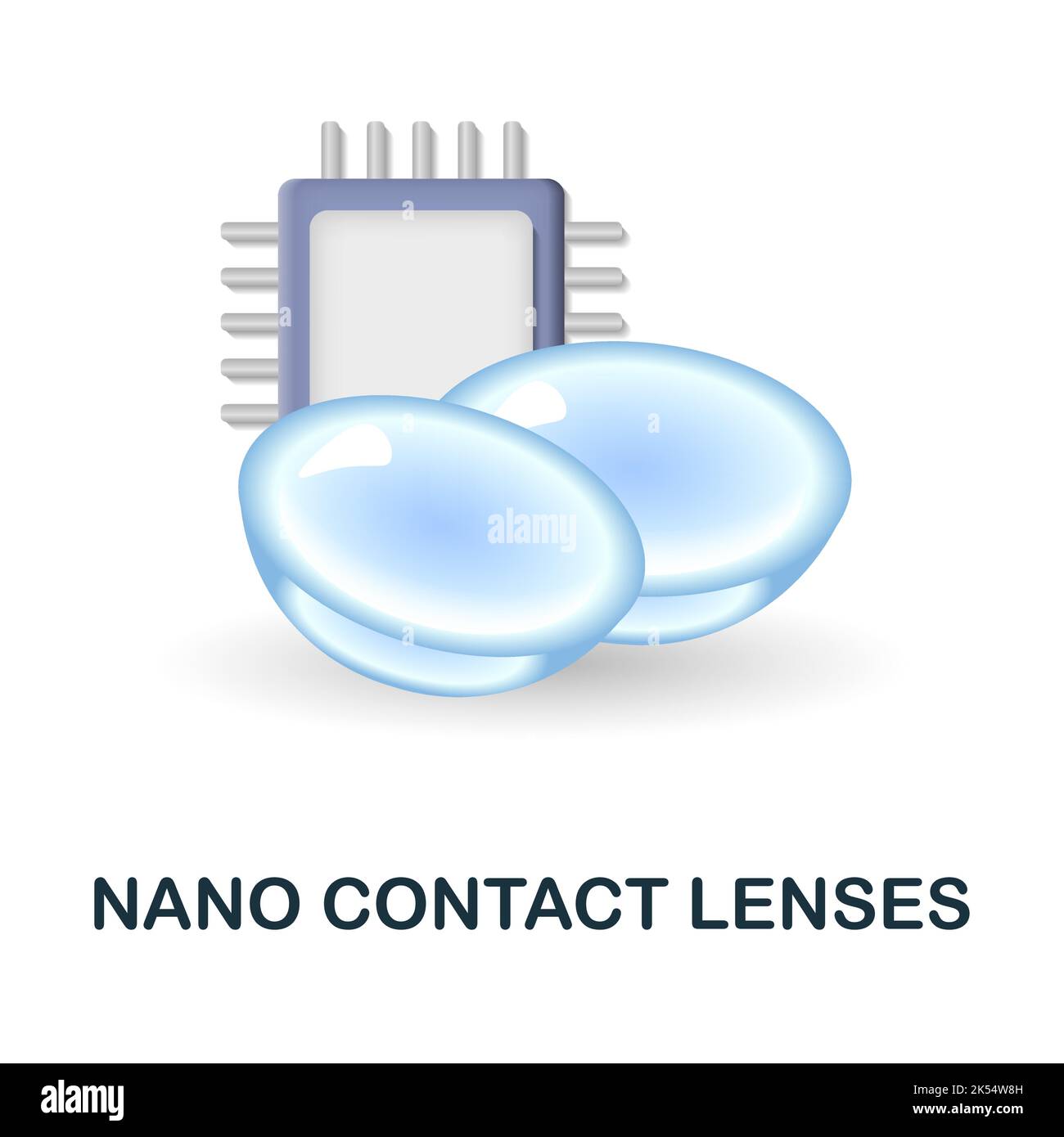 Nano Contact Lenses icon. 3d illustration from future technology ...