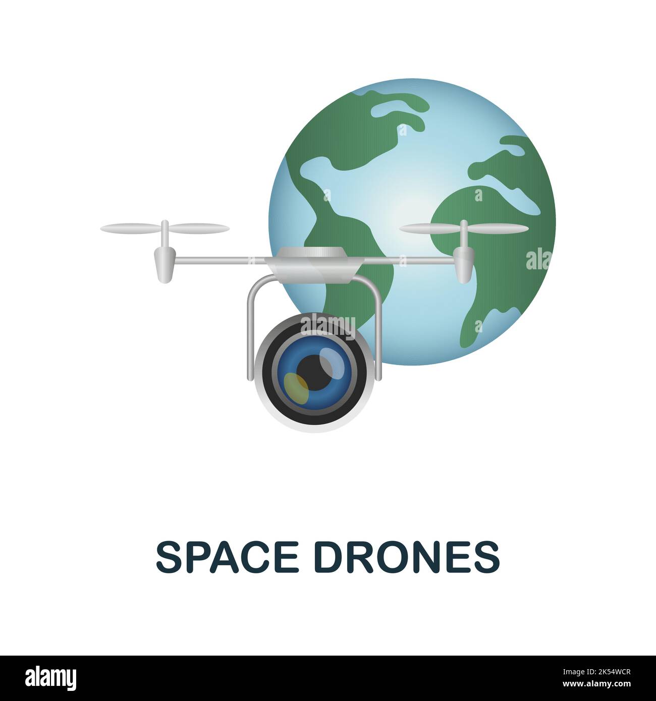 Space Drones icon. 3d illustration from future technology collection. Creative Space Drones 3d ...