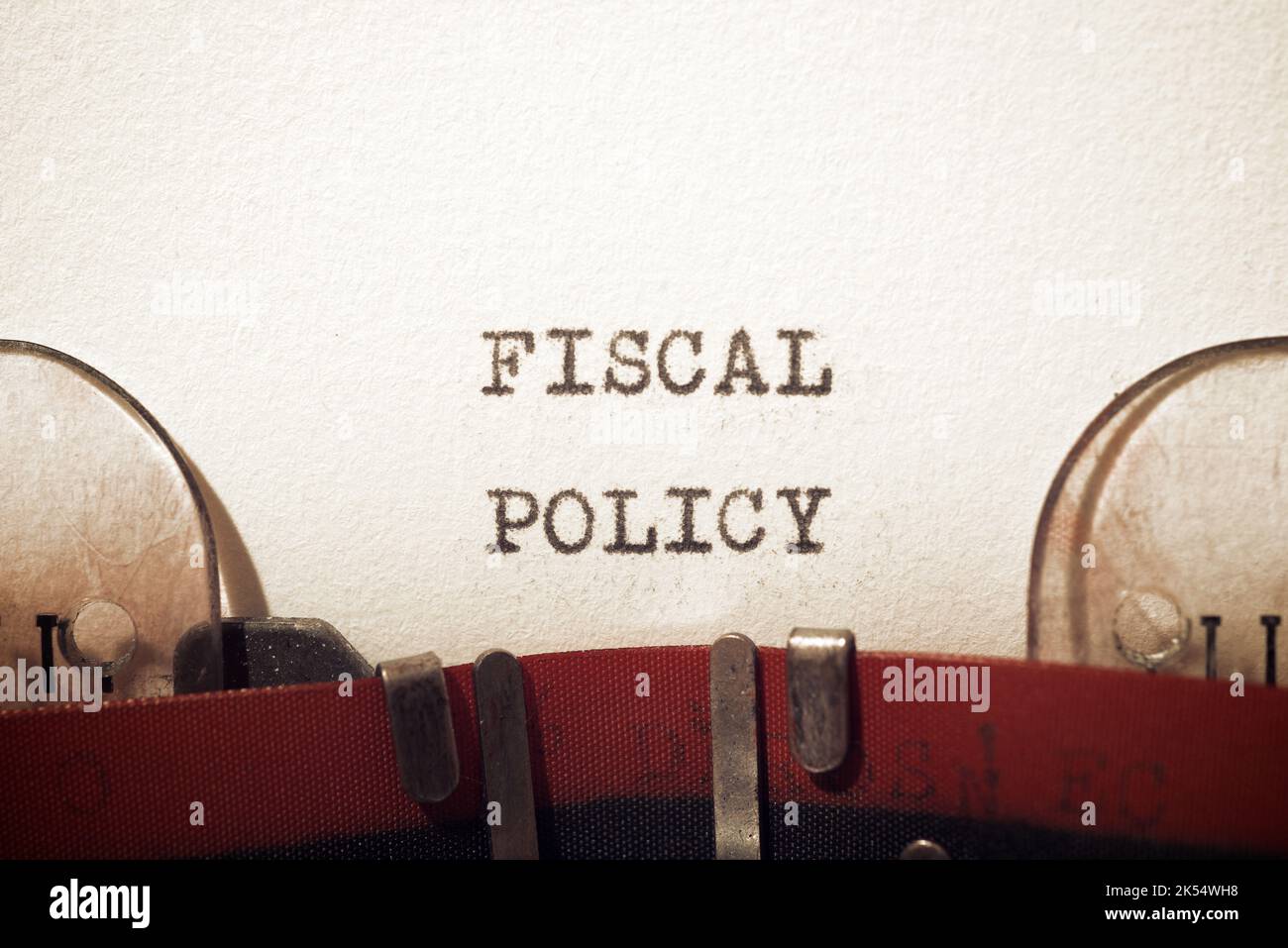 Fiscal policy text written with a typewriter Stock Photo - Alamy