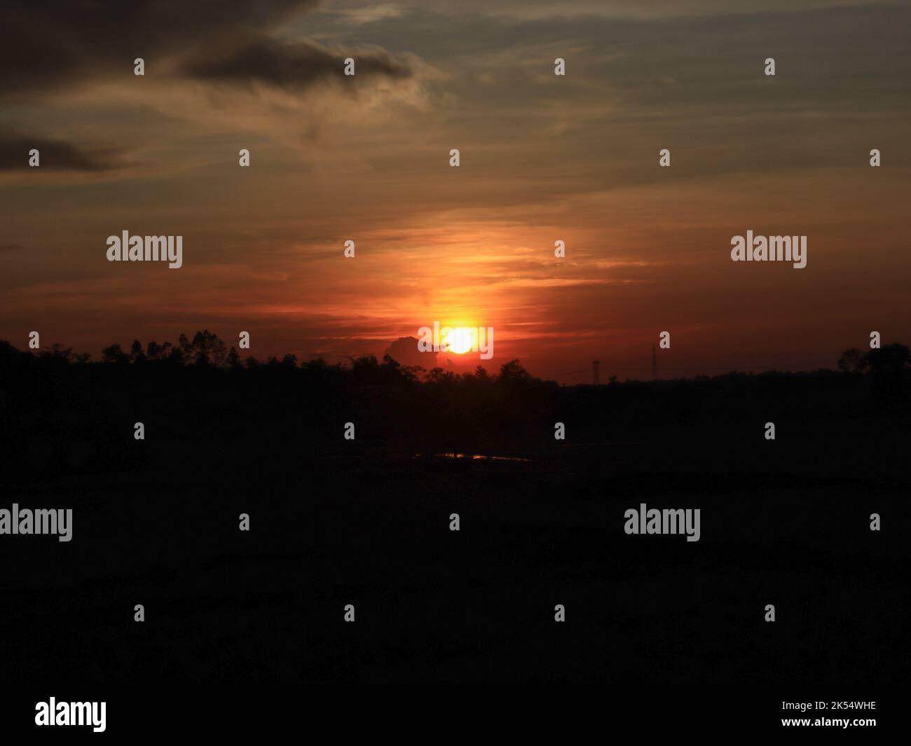 Natural landscape at sunset with shadows Stock Photo - Alamy