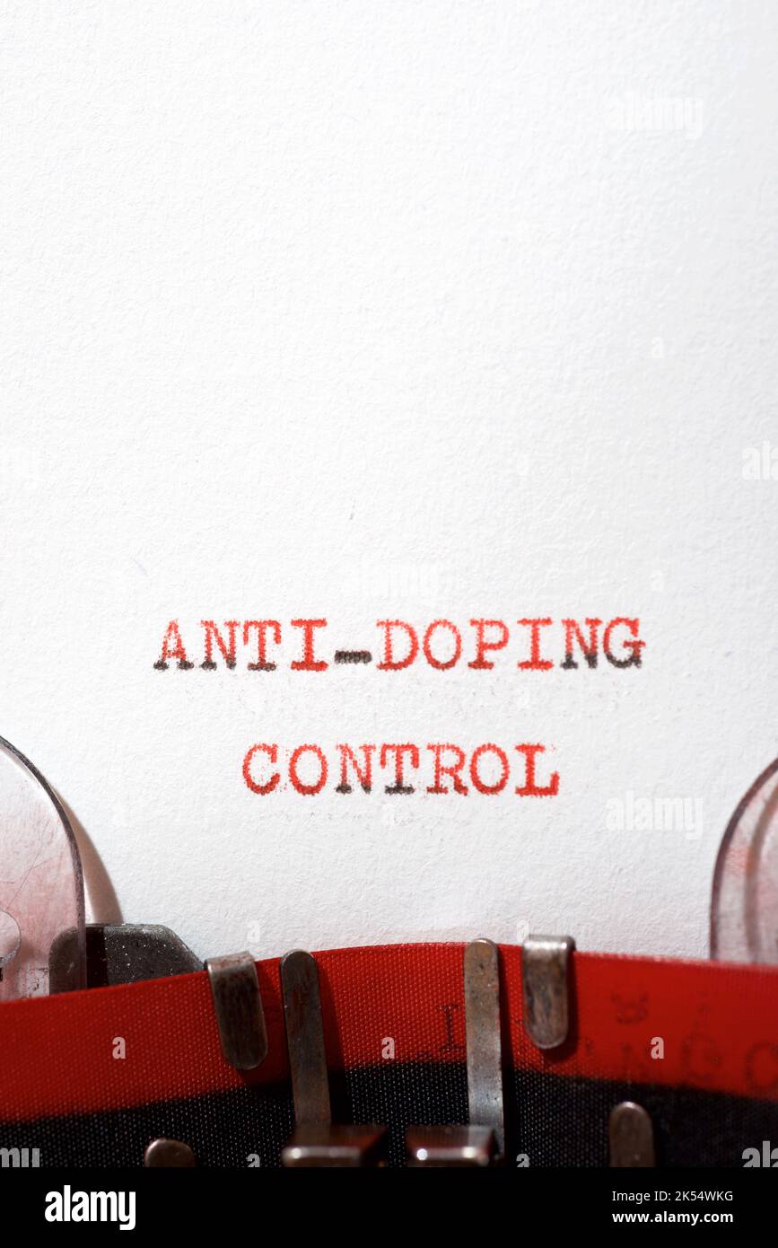 Anti-doping control text written with a typewriter Stock Photo - Alamy