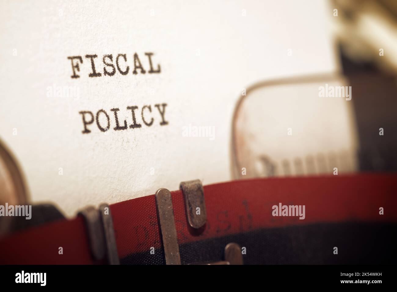 Fiscal policy text written with a typewriter Stock Photo - Alamy