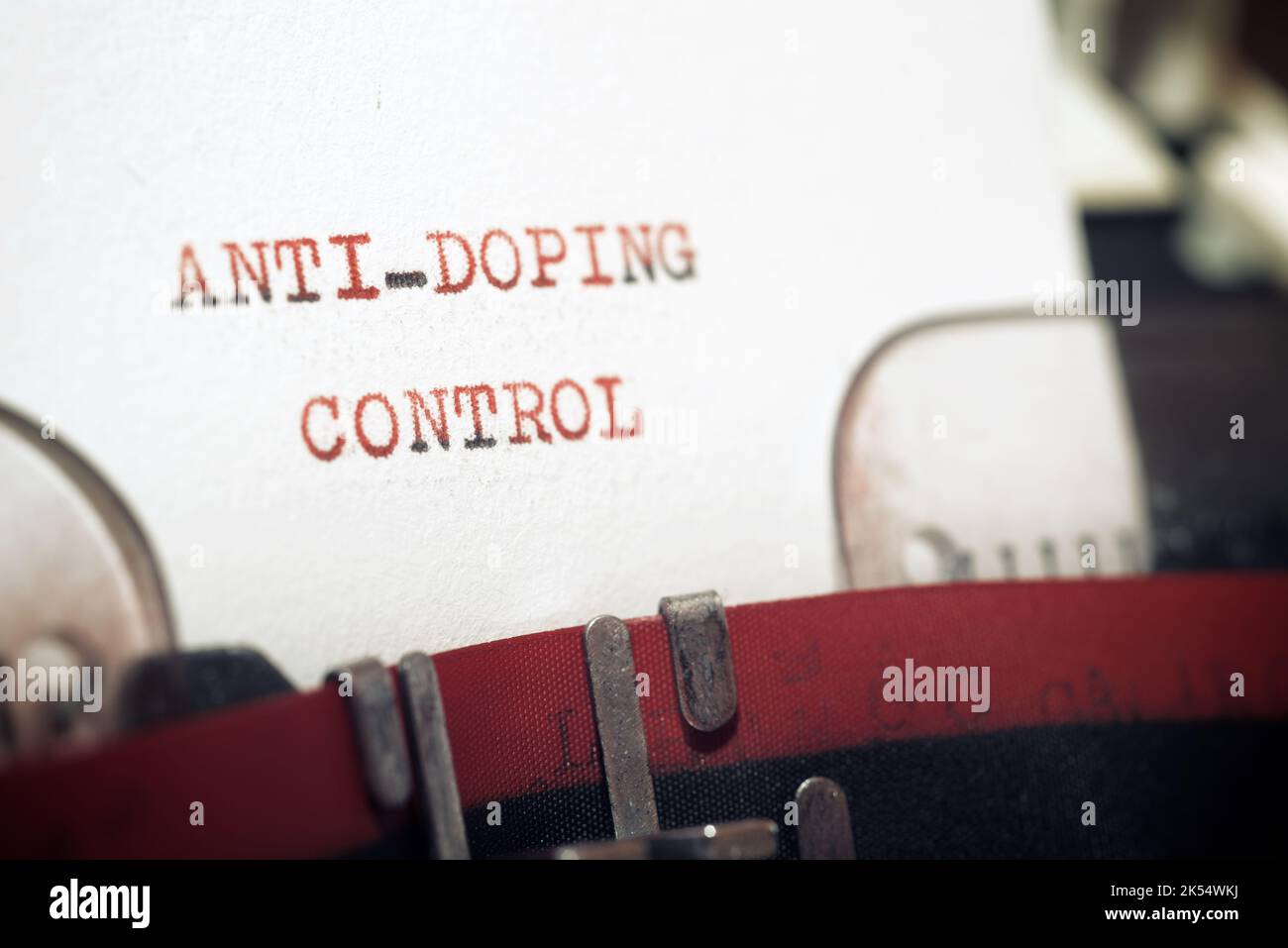 Anti-doping control text written with a typewriter Stock Photo - Alamy