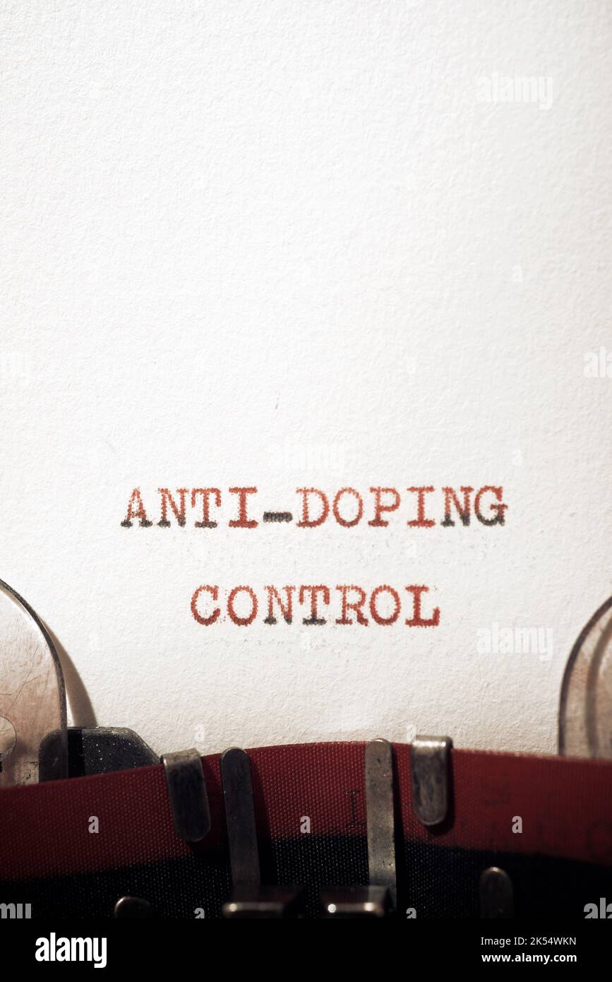 Anti-doping control text written with a typewriter Stock Photo - Alamy
