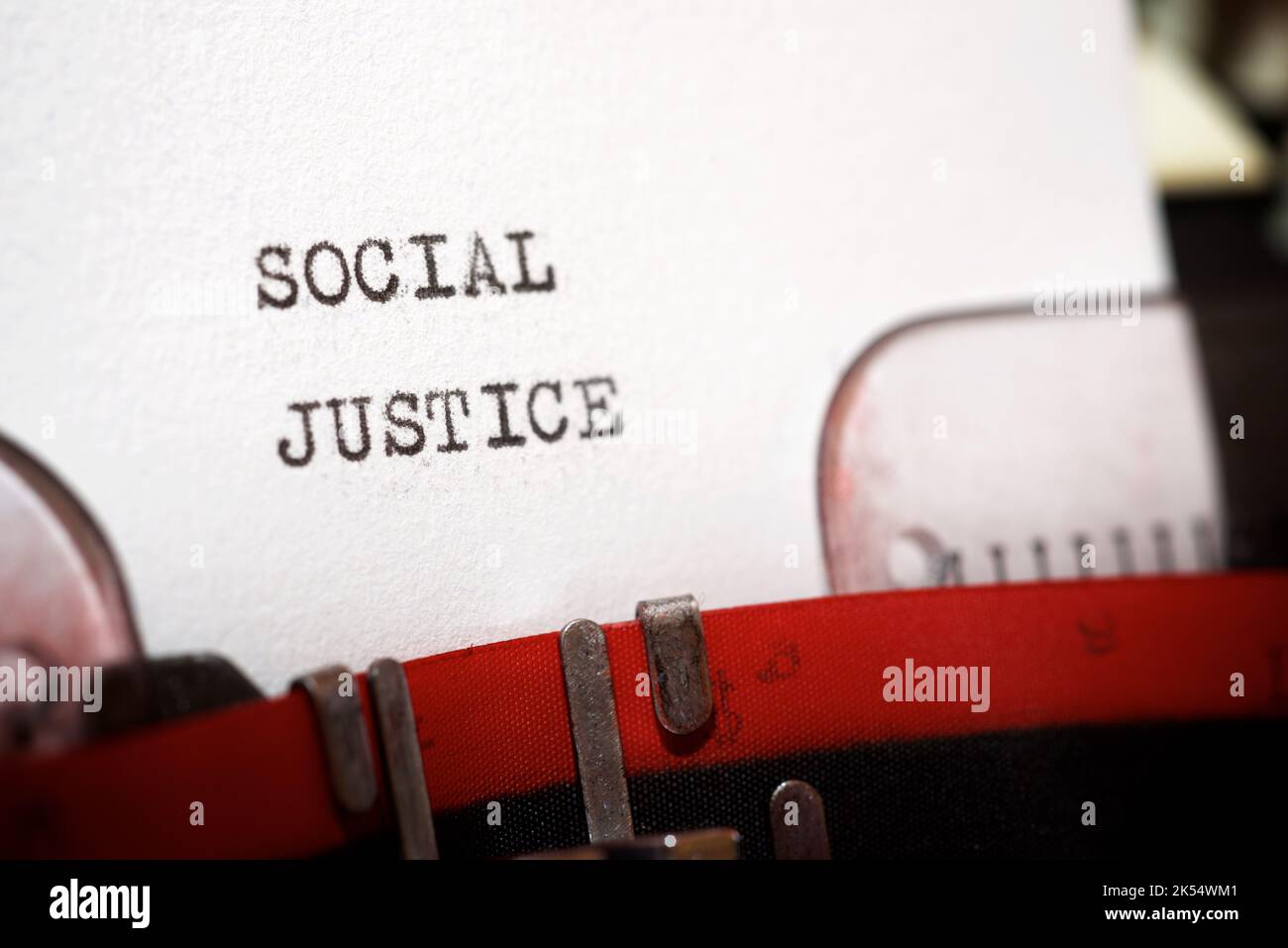 Social justice text written with a typewriter Stock Photo - Alamy