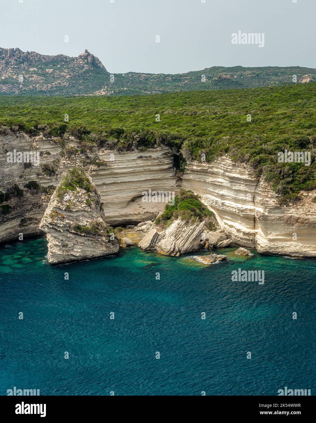 The beautiful cliffs of Bonifacio on a sunny summer day. Southern Corse ...