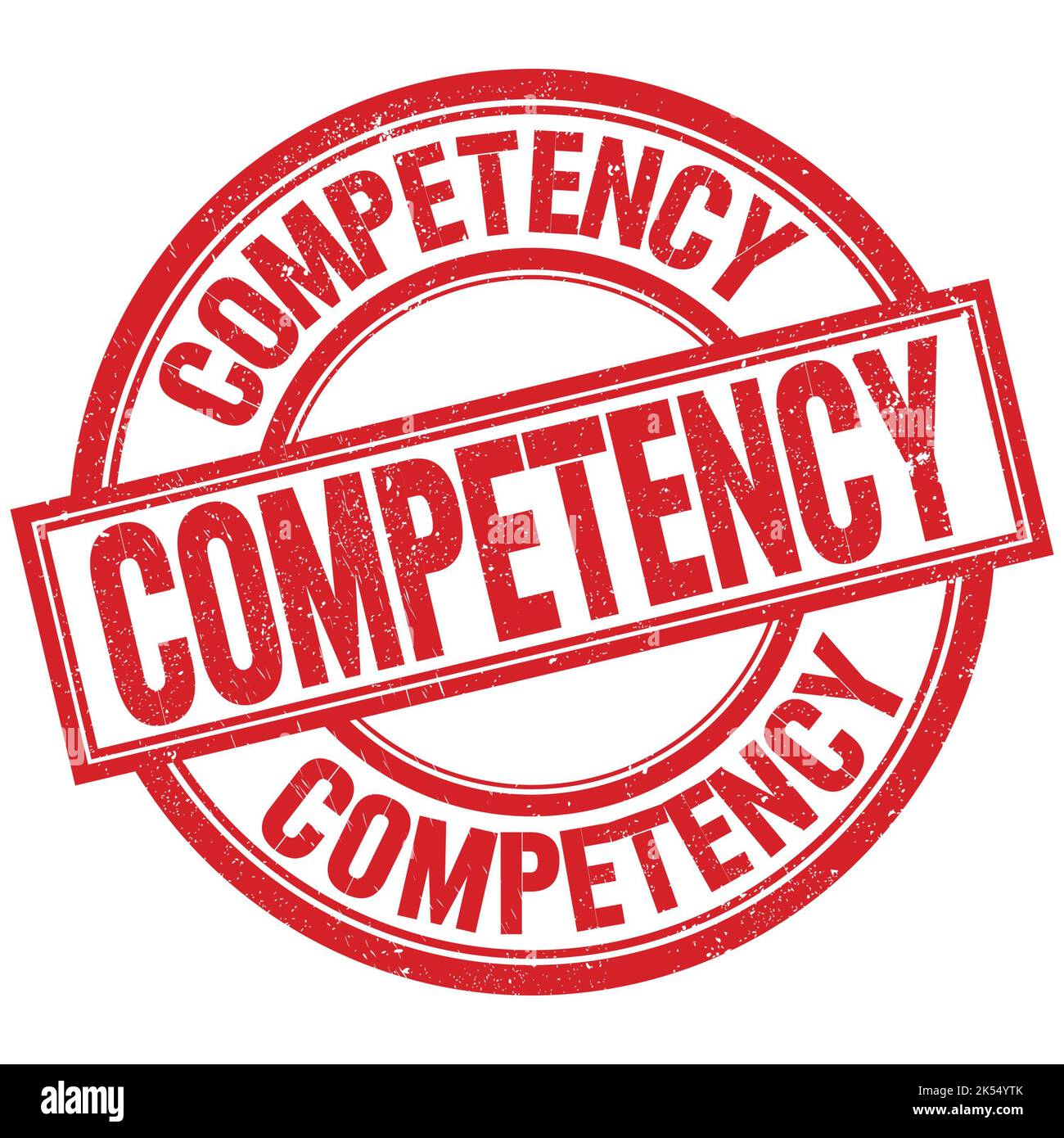 COMPETENCY text written word on red round stamp sign Stock Photo - Alamy
