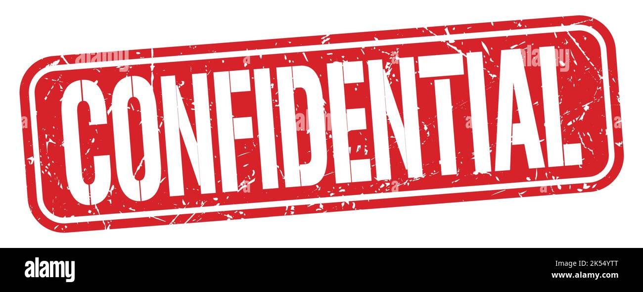 CONFIDENTIAL text written on red grungy stamp sign Stock Photo - Alamy